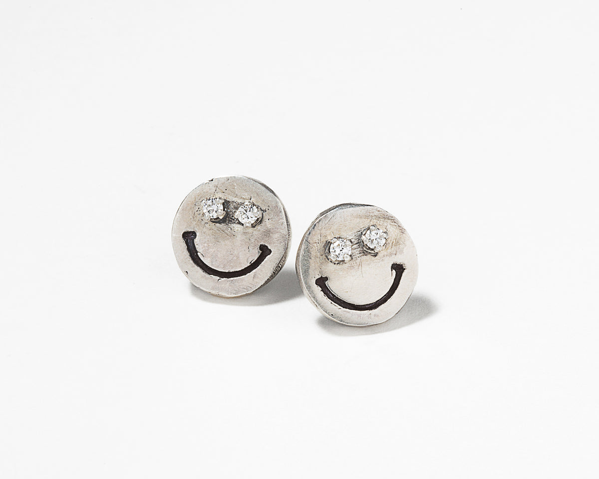Smiley Face Studs – Love Tokens Jewelry